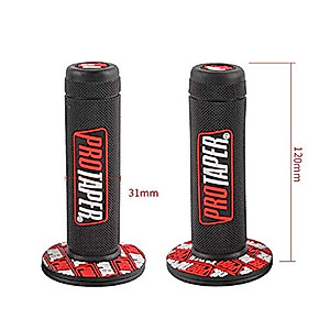 Templehorse Handlebar Grips 7/8" 22mm 28mm Dirt Pit Bike Universal ATV UTV Pro Part Racing Rubber for CR250 CR 250 CR250F CRF 250 CRF230F XR 230 (Red,)