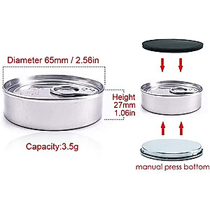 20 Sets Label stickers for 3.5g Tin Cans with Lid Press-In Self-seal Can Food Containers (3.5g tin cans only)