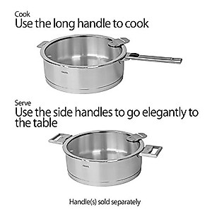 Cristel Strate Saute Pan, 4.5 quart, Silver