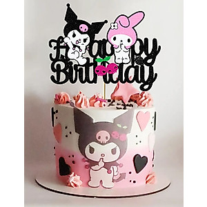 Cake Topper Glitter Kawaii Animals Birthday Cake Decorations for Girls Boys Kawaii Party Decorations Baby Shower Party Supplies