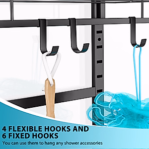 Moforoco Over The Door Shower Caddy, Hanging Shower Organizer Storage, 4-Tier Black Over The Door Pantry Organizer for Inside Shower, Home & Kitchen Organization