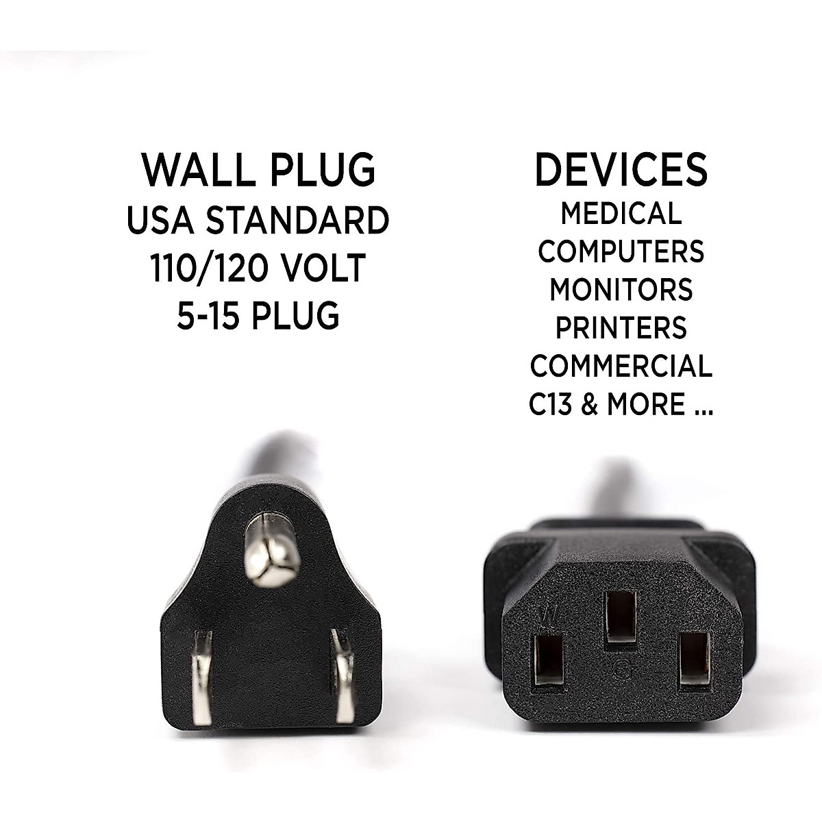 Guy-Tech 5FT UL AC Power Cord Compatible with Smokehouse LJ Little Big Mini Chief Smoker High Temp