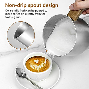 AMZCHEF 8-IN-1 Milk Frother and Steamer 550 Watts, 21 oz Split Stainless Steel Automatic Milk Steamer for Latte, Hot and Cold Milk Froth, Hot Milk, Chocolate Milk, Baby Food