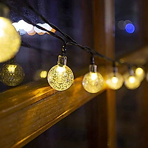 AMYSTEE Update Solar String Lights Outdoor 70 Led 41 FT Crystal Globe Lights with 8 Lighting Modes, Waterproof Solar Powered Patio Lights for Garden Yard Porch Wedding Party Christmas Decor