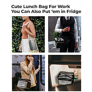 SUNNY BIRD Insulated Lunch Bag with Foldable and Leakproof Design, Thermally Insulated, Shoulder Strap for Women, Men and Teen (Black 002)