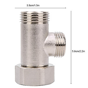 7/8 Brass T Adapter Shower Head Three Connector Valve for Toilet Shower Head Diverter Valve 7/8 Brass T Adapter,T Valve Connector 7/8 7/8 3/8 Bidet,T Connector for Toilet,