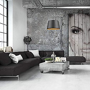 Bari 1-Light Pendant, Black, Matte Finish, Brass Accents, Half Opal Glass Shade