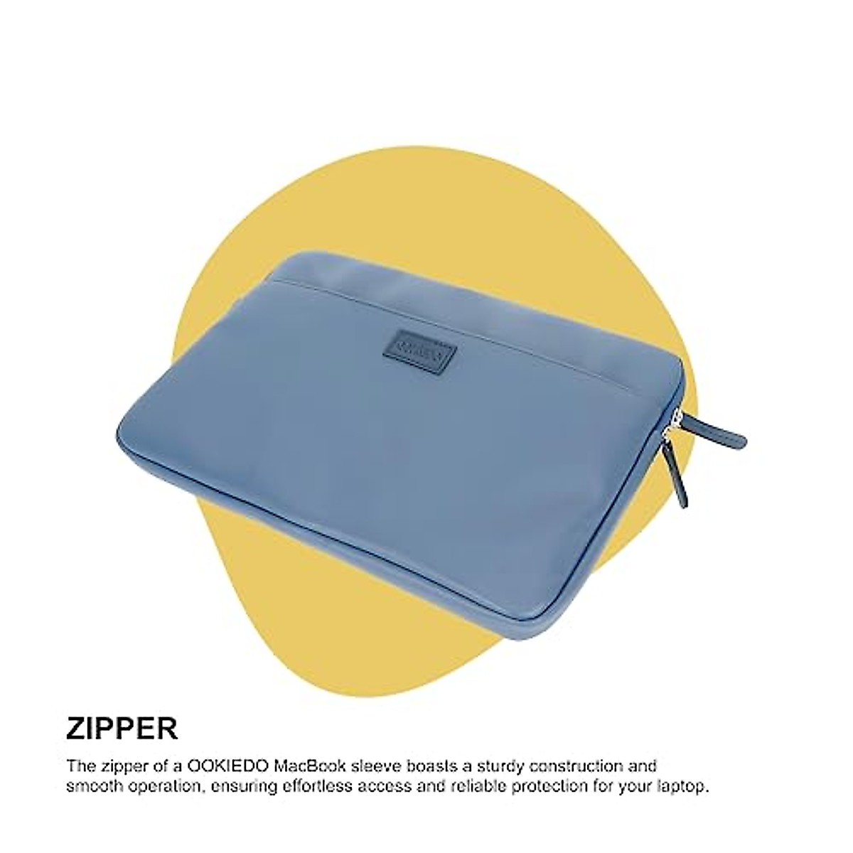 OOKIEDO 13-13.3inch Leather Laptop Sleeve for MacBook Air/Pro Leather （PU） Notebook Bag Case Stylish and Protective Computer Bag (Blueberry)