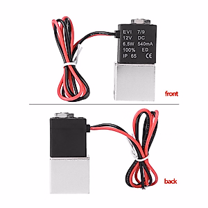 12V DC 1/4" Electric Solenoid Air Valve 2 Way Uni-Directional Normally Closed Pneumatic Aluminum Gas Liquid Water