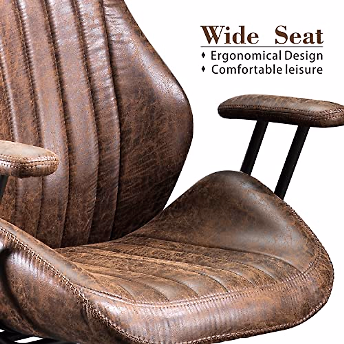 ovios Home Office Desk Chairs Ergonomic Office Chair Computer Desk Chair High Back Suede Fabric Desk Chair for Executive or Home Office (Dark Brown)