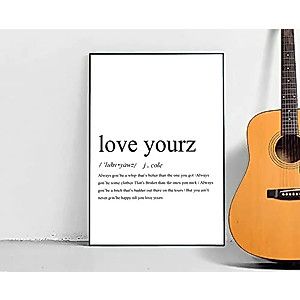 Music Poster Love Yourz Wall Art Hip Hop Poster Rap Quotes Room Aesthetic Canvas Poster Art Wall Painting Canvas Posters Modern Decor Rap Quotes Definition Wall Art 40x60cm（16x24inch）No frame