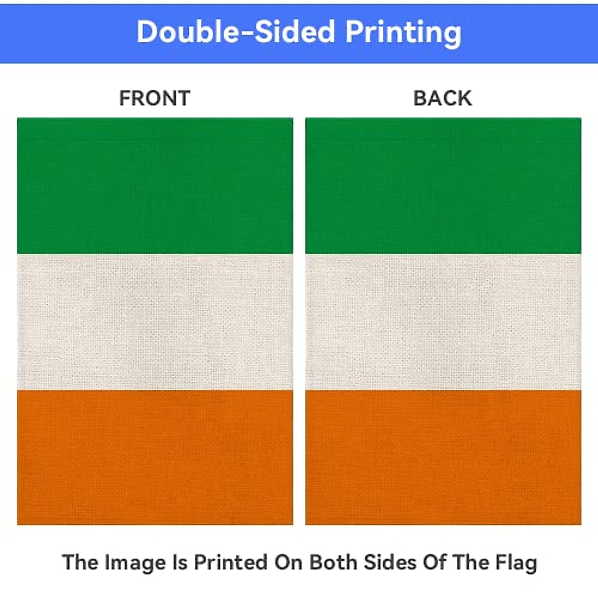 Pretty_jessie Ireland Flag Irish Garden Flags 12x18 Double-Sided Small Burlap Yard Flag Decorations for Outdoors(Ireland)