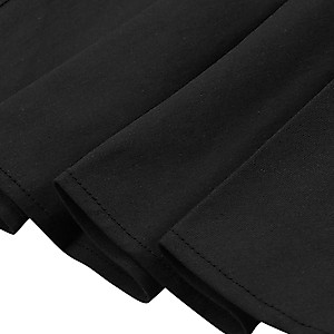 KILLREAL Women's Casual Knee Length High Waisted Flare Midi A Line Full Circle Formal Skirt Plus Size Black XXXX-Large