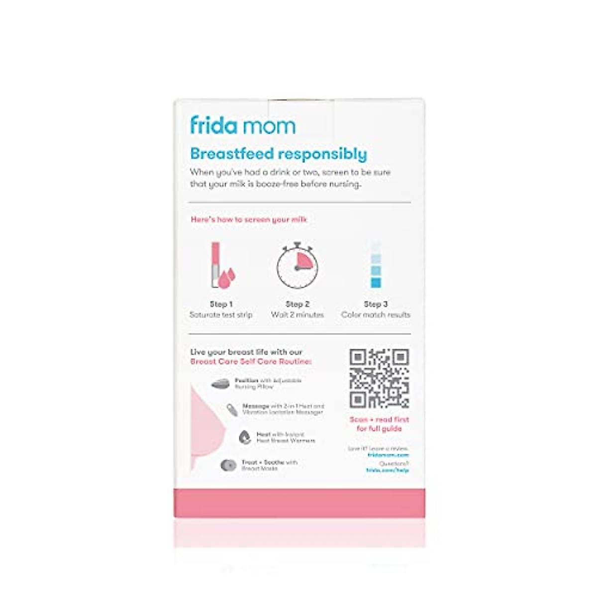 Frida Mom Alcohol Detection Test Strips for Breast Milk - at Home or On The go Peace of Mind in 2 Minutes - 15 ct
