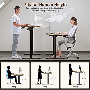 Azonanor Standing Desk - Stand up Desk with Splice Board, Electric Adjustable Height Desk, 48 x 24 Inches Sit Stand Home Office Desk