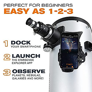 Celestron – StarSense Explorer 8-inch Dobsonian Smartphone App-Enabled Telescope – Works with StarSense App to Help You Find Nebulae, Planets & More – 8” DOB Telescope – iPhone/Android Compatible