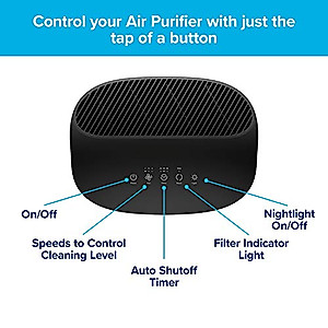 Filtrete Air Purifier, Large Room with True HEPA Filter, Captures 99.97% of Airborne particles such as Smoke, Pollen, Bacteria, Virus for 250 Sq. Ft. Office, Bedroom, Kitchen, FAP-C03BA-G2, Black