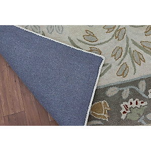 Old Hand Made Floral Bleige Tulips Traditional Style Oriental Woolen Area Rugs (8'x10')