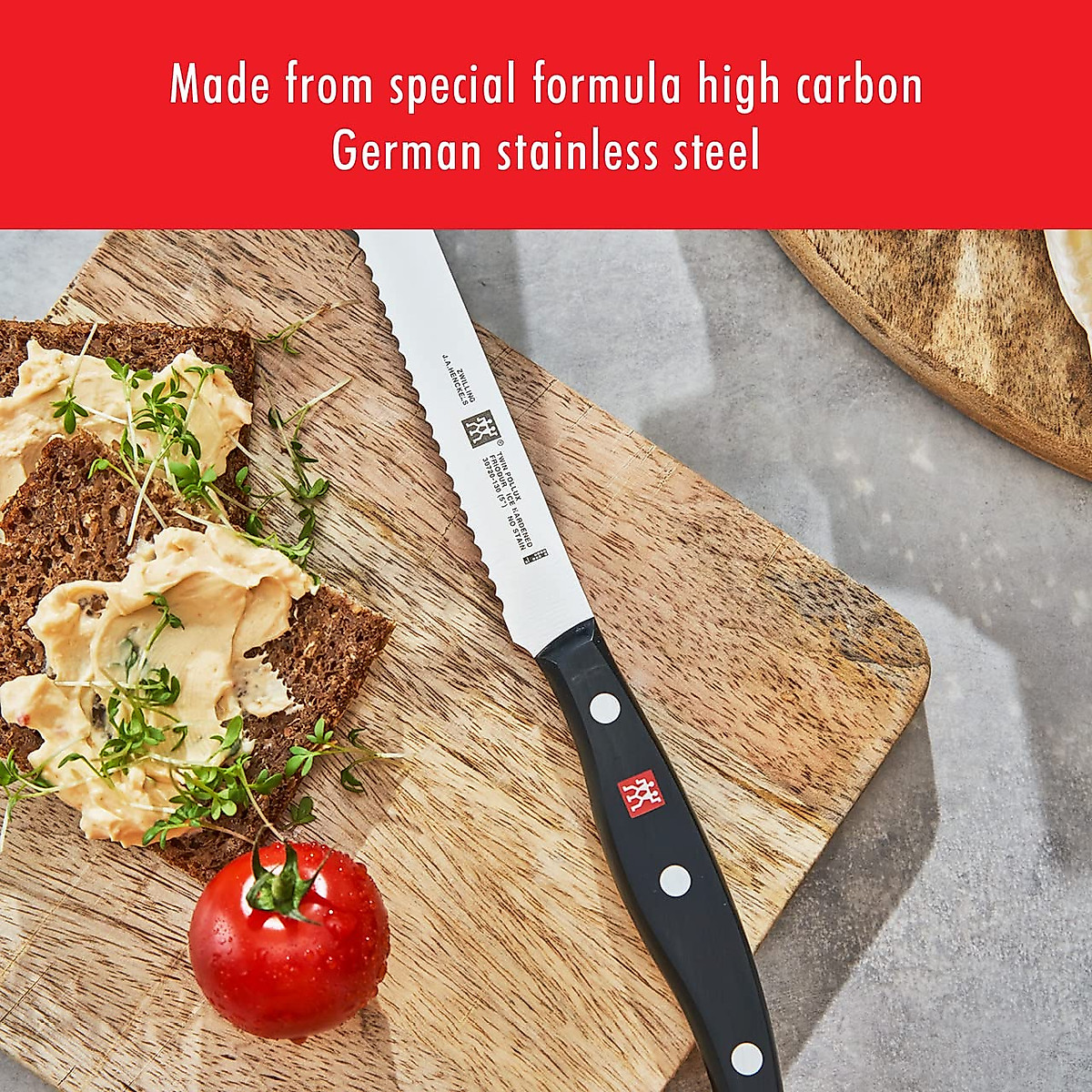 ZWILLING Twin Signature 5-inch Utility Knife, Razor-Sharp, Made in Company-Owned German Factory with Special Formula Steel perfected for almost 300 Years, Dishwasher Safe,Black