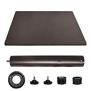 EliteShade USA Up to 160 lbs Square Umbrella Base Steel Plate Stand Market Patio Outdoor Heavy Duty Umbrella Holder, Bonus 18.5" Square Weight Sand Bag (Sand is not Included), Reddish-Brown