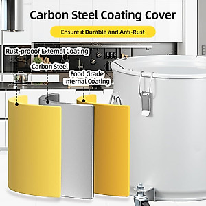 8 Gallon Fryer Grease Bucket Oil Disposal Caddy, Steel Fryer Oil Transport Container w/Rust-Proof Coating, Fry Oil Disposal Bucket w/Safety Lid & Lock Clips & Filter Bag for Cooking Restaurant