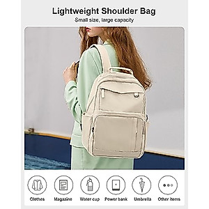 bergsalz White Laptop Backpack For Women Men Travel Backpack Carry On Backpack Casual Daypack Backpacks Lightweigt Waterproof College Essentials Backpack Work Teacher Backpack Purses For Women