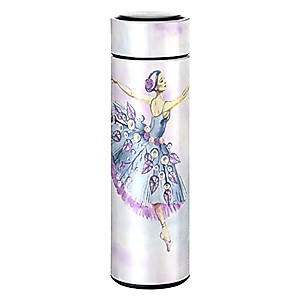 CaTaKu Watercolor Ballet Dancer Water Bottle Insulated 16 oz Stainless Steel Flask Thermos Bottle for Coffee Water Drink Reusable Wide Mouth Vacuum Travel Mug