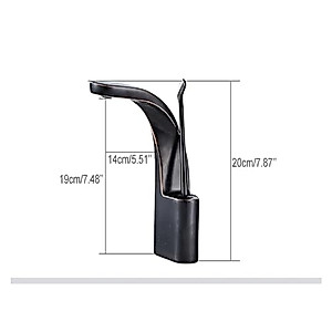 MIYANXI Bathroom Basin Sink Mixer Tap Deck Mount Gold Bath Faucet Black Hot Cold Soild Brass Crane,Kitchen Sink Faucet, Silver, WJ5501