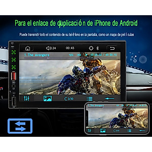 Double Din Car Stereo Compatible with Wireless Apple Carplay and Android Auto,7 Inch Touch Screen with Bluetooth 5.2,16-Segment EQ Car Audio Receivers,Mp5,Mirror Link,HD Backup Camera,FM Car Radio