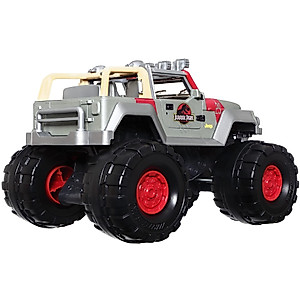 Matchbox Jurassic World Dominion Jeep Wrangler 124-Scale Truck with Large Wheels, Toy Gift and Car Collectible for Dinosaur Fans