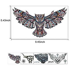 Large Tattoos Fake Temporary Body Art Stickers for Men Women Teens, VIWIEU 3D Realistic Girls Chest Temporary Tattoos, 5 Sheets, Water Transfer Body Tattoos