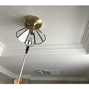 MAEATHOO 12FT Light Bulb Pole Changer for High Ceilings, Bulb Changing Pole Extension with Basket and Suction Cup, Household Camping Bulb Removal Tool