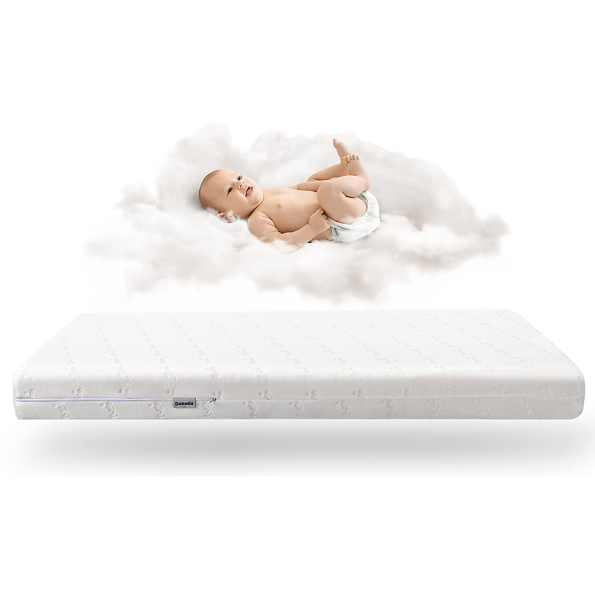 BABELIO Biobased Breathable Crib Mattress, USDA BioPreferred Toddler Mattress Memory Foam, Waterproof Dual-Sided Baby Mattresses for Crib and Toddler Bed, Removable and Machine Washable Mattress Cover