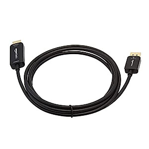 Amazon Basics DisplayPort to HDMI Display Cable, Uni-Directional, 4K@60Hz, 1920x1200, 1080p, Gold-Plated Plugs, 6 Foot, Black