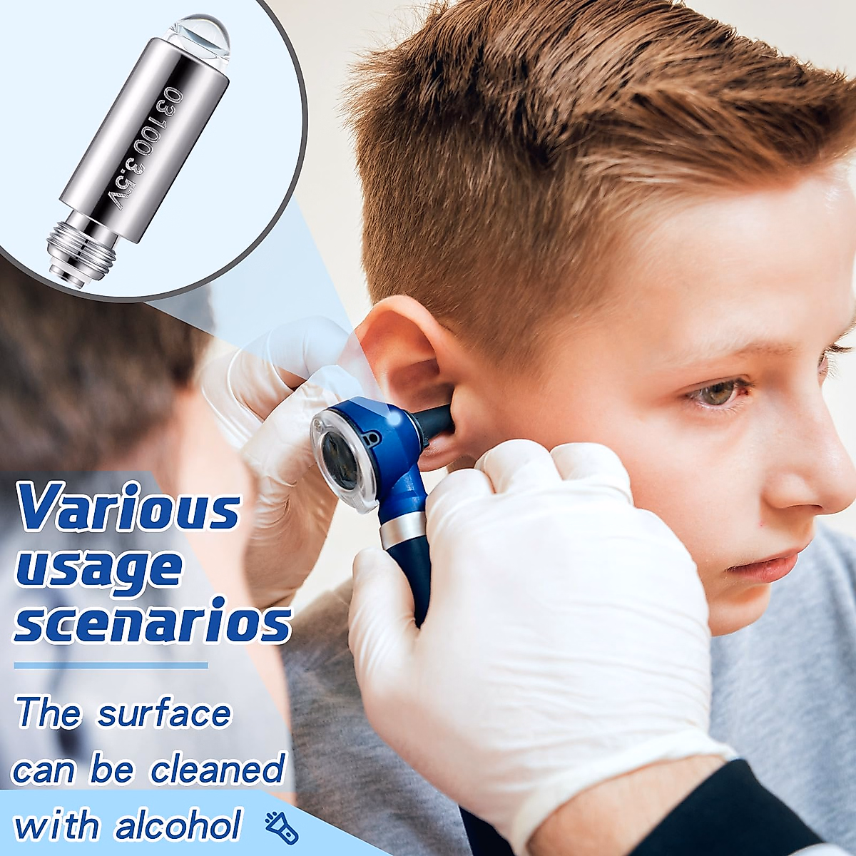 Funtery 2 Pcs Halogen Replacement Bulbs Compatible with Welch Allyn, 3.5v Lamp 06500-u Otoscope Lamp (03100-U)