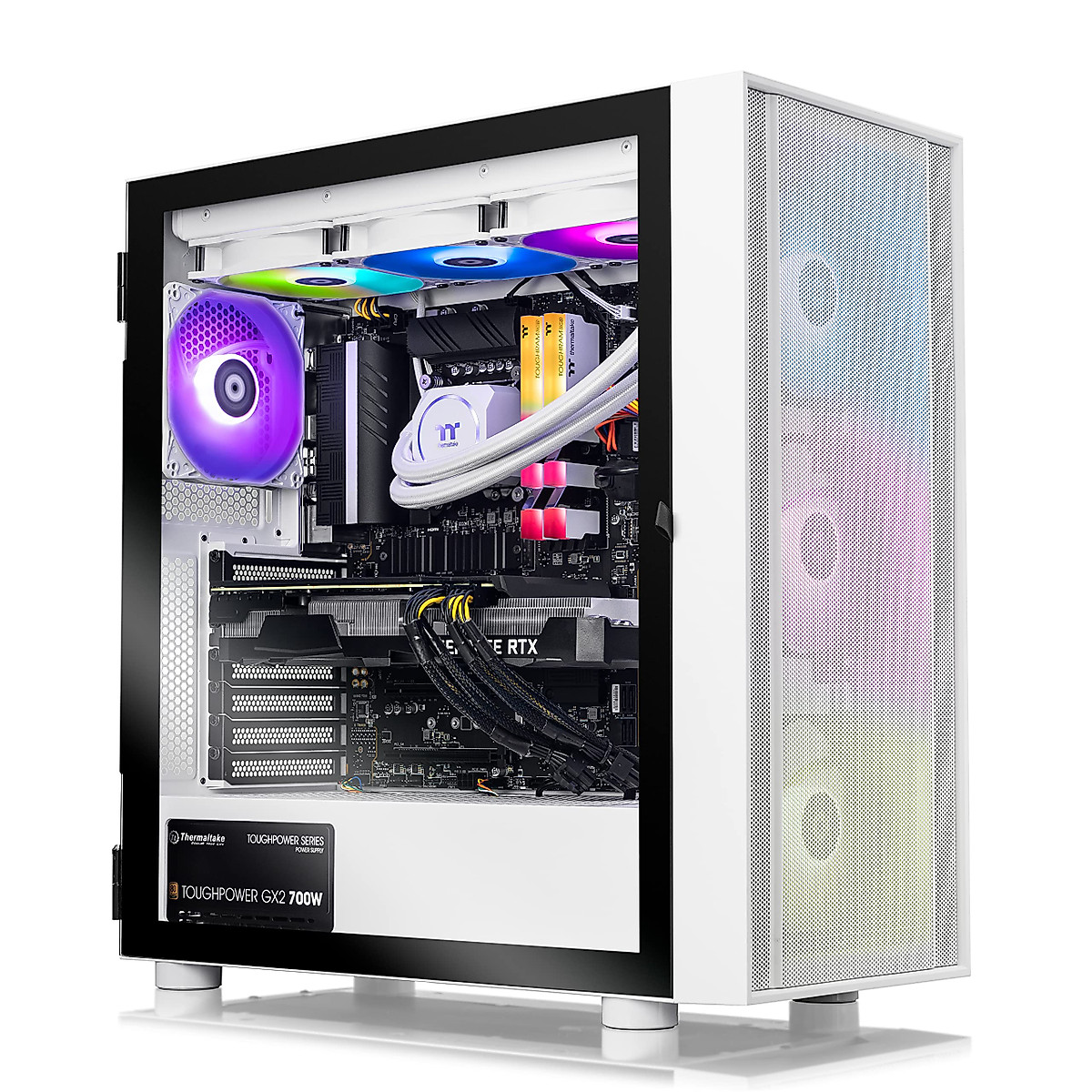 Thermaltake Aero i370 R4 AIO Liquid Cooled Gaming Desktop (Intel® Core™ i7-12700KF, ToughRam RGB DDR4 3600Mhz 16GB, NVIDIA® GeForce RTX™ 3070, 1TB NVMe M.2, Win10 Home) H5AR-Z690-370-LCS