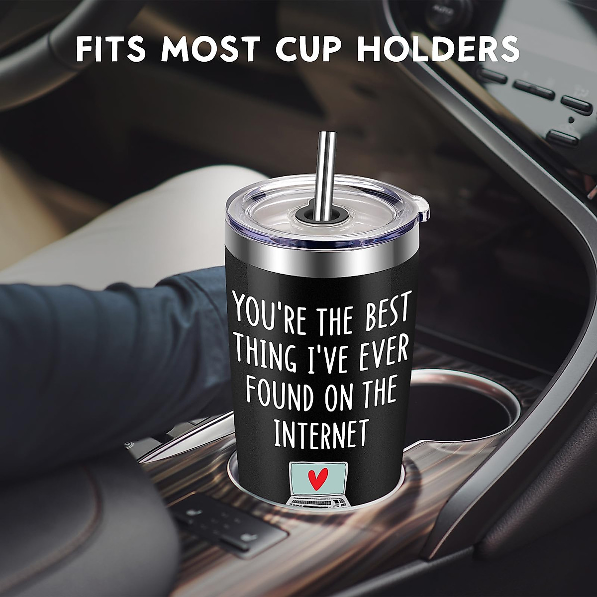 GSPY Wine Tumbler, Husband Gifts, Boyfriend Gifts - Mothers Day Gifts for Girlfriend, Wife - Funny Anniversary, Fathers Day, Birthday Gifts for Her, Him - Best Thing I Found on the Internet