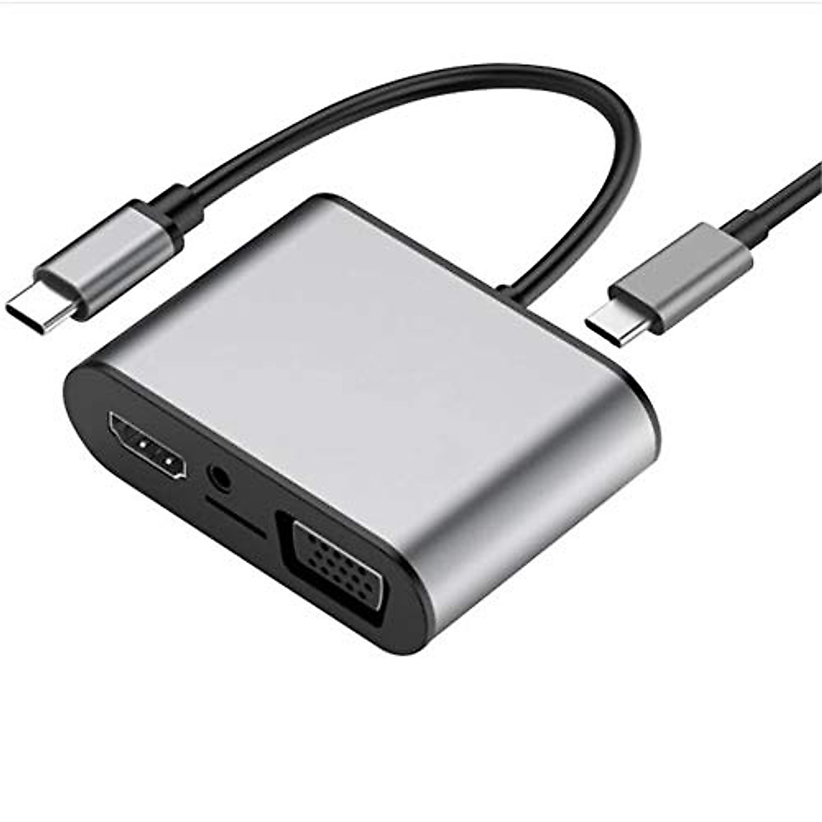 High-Speed 8 In 1 USB Splitter With 4K HDMI 2 USB 2.0 And 1 USB 3.0 1080P VGA USB-C Power Delivery 3.5mm Audio Support TF Card Reader Compatible For Flash Drive Laptops And More USB Hub Adapter Portab