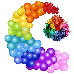 Runch 100pcs Latex Balloons, 12inch Multicolor to Celebrate Latex Balloons, Premium Thick Balloons for Birthday/Party/Christmas/Wedding and Holidays