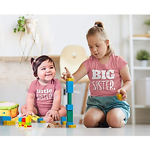 Unordinary Toddler Big Sister Little Sister Matching Outfits Shirt Gifts Girls Newborn Baby Set (Mauve, Kid (3Y) / Baby (1-3M))