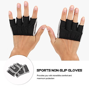 Healifty 2Pcs Yoga Gloves Barehand Gloves Non- Slip Fitness Gloves Exercise Gloves Minimalist Half Gloves Exercise Fitness Accessories (Black)