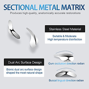 100Pcs Dental Sectional Contoured Matrices Matrix Bands 35 μm with 2 Rings Orthodontic Supplies
