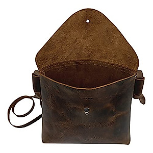Hide & Drink, Vertical Shoulder Bag Handmade from Full Grain Leather - Bourbon Brown
