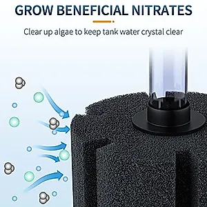 Pawfly Aquarium Large Bio Sponge Filter Quiet Betta Fry Shrimp and Small Fish Foam Filter for Fish Tank up to 60 Gallon