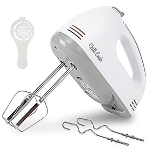 Electric Hand Mixer - Electric Baking Tools Includes 4 Stainless Attachments, 1 Egg White Separator - Chillcook Baking Mixer for Bread, Cake, Meringue - 300W Copper Motor 5-Speed Control