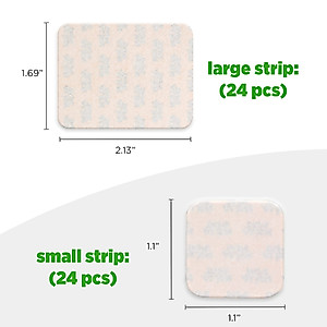 Alientape Strips Double Sided Tape Multipurpose Removable Adhesive Transparent Grip Mounting Strips 48 Pcs Washable Strong Sticky Heavy Duty for Carpet Photo Frame Poster Décor As Seen On TV