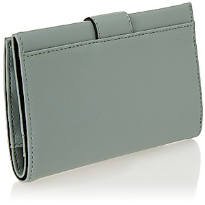 A|X Armani Exchange Women's Square Logo Flap Wallet, Magnesium, OS