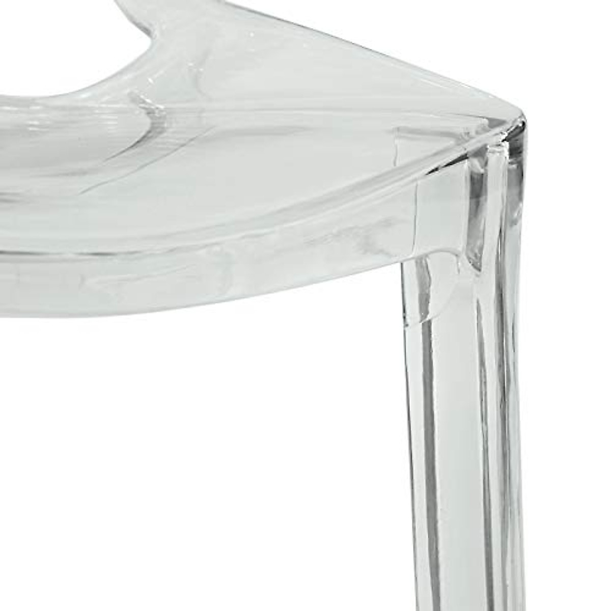 LeisureMod Caswell Cut-Out Tree Design Modern Dining Chairs, Set of 2 (Clear)