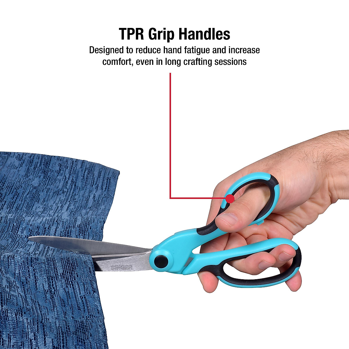 SINGER Professional Series Bent Scissors, 9 1/2", Teal