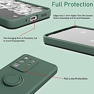 AYMECL S20 Ultra Case,Galaxy S20 Ultra Case, 360° Ring Holder Slim Silicone Soft Rubber Hybrid Hard Protection Shockproof Bumper Non-Slip Cover for Samsung Galaxy S20 Ultra 5G 6.9",ArmyGreen